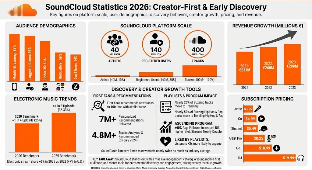 SoundCloud Statistics 2026: Users, Revenue, Creators, Tracks, and ...